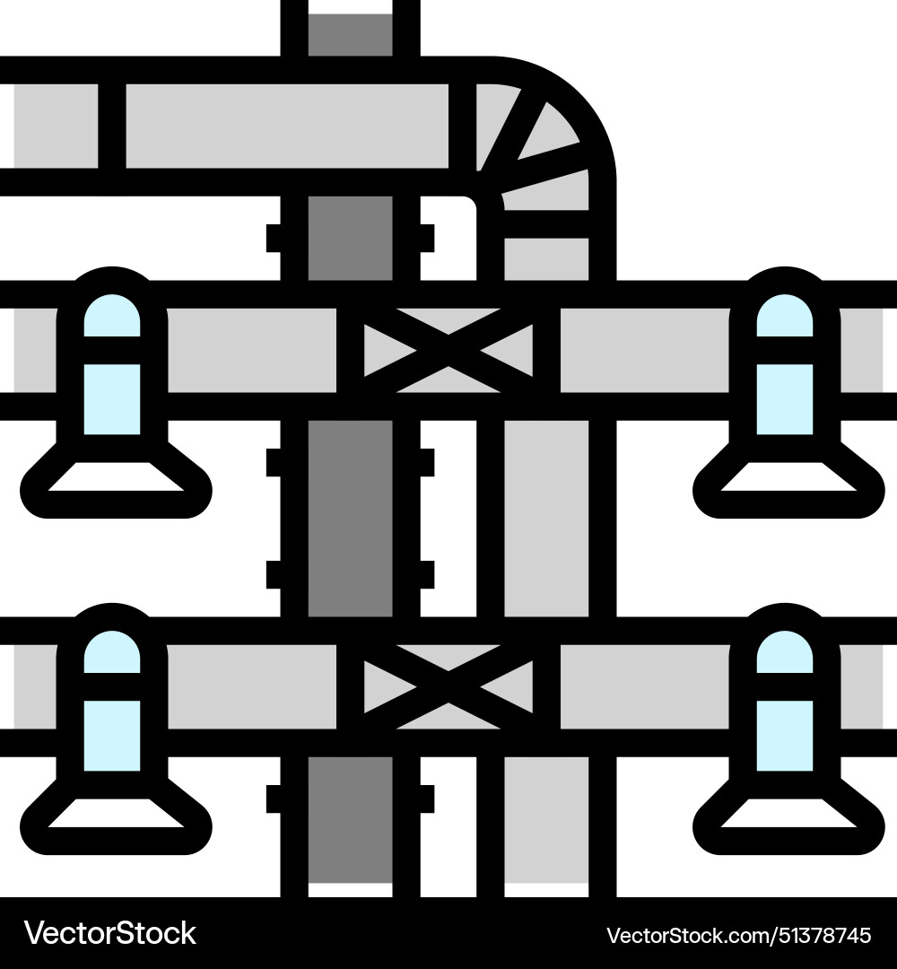 Ventilation ducts color icon Royalty Free Vector Image