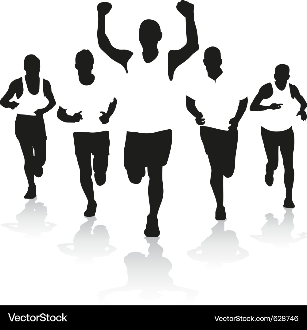 A group of runners Royalty Free Vector Image - VectorStock