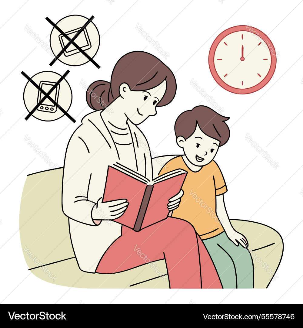 A mother and child Royalty Free Vector Image - VectorStock