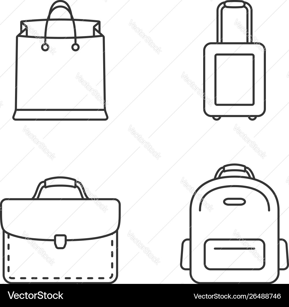 Bags line icons Royalty Free Vector Image - VectorStock