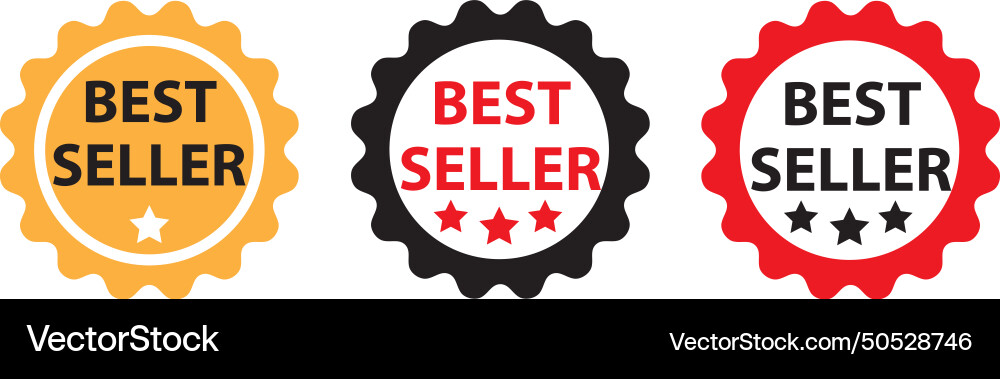 Best seller labels set badge Royalty Free Vector Image