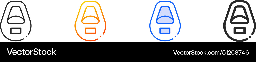 Bowling iconthin linear gradient blue stroke Vector Image