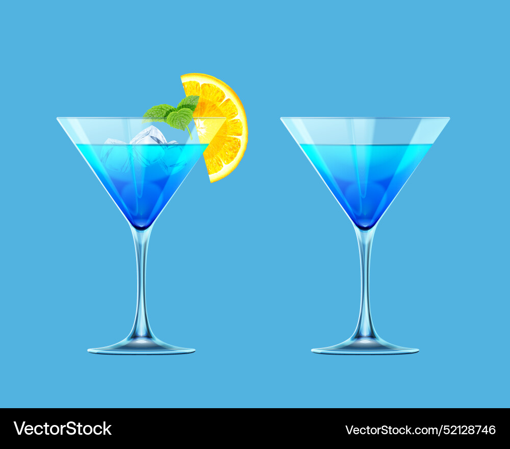 Cocktail glass set Royalty Free Vector Image - VectorStock