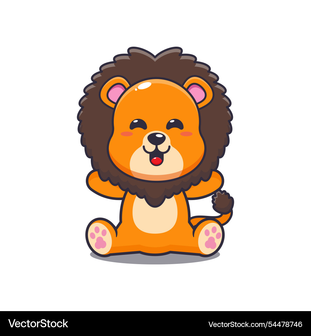 Cute lion mascot cartoon Royalty Free Vector Image