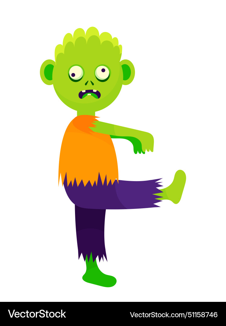 Green man is walking Royalty Free Vector Image