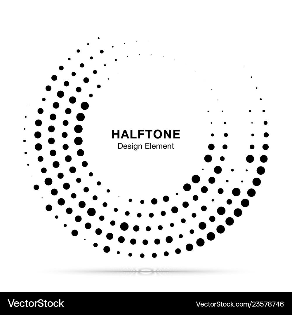 Halftone Circle Dotted Frame Royalty Free Vector Image
