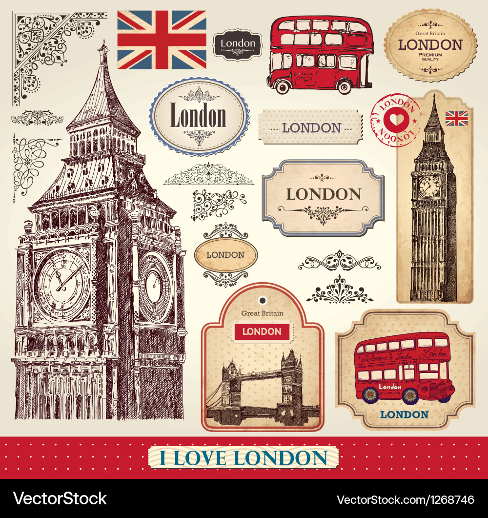 London symbols Royalty Free Vector Image - VectorStock