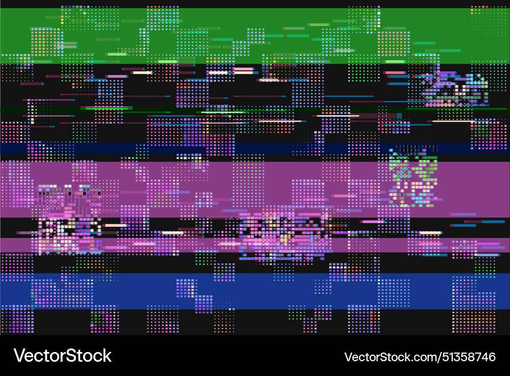 Multicolored digital glitch strips Royalty Free Vector Image