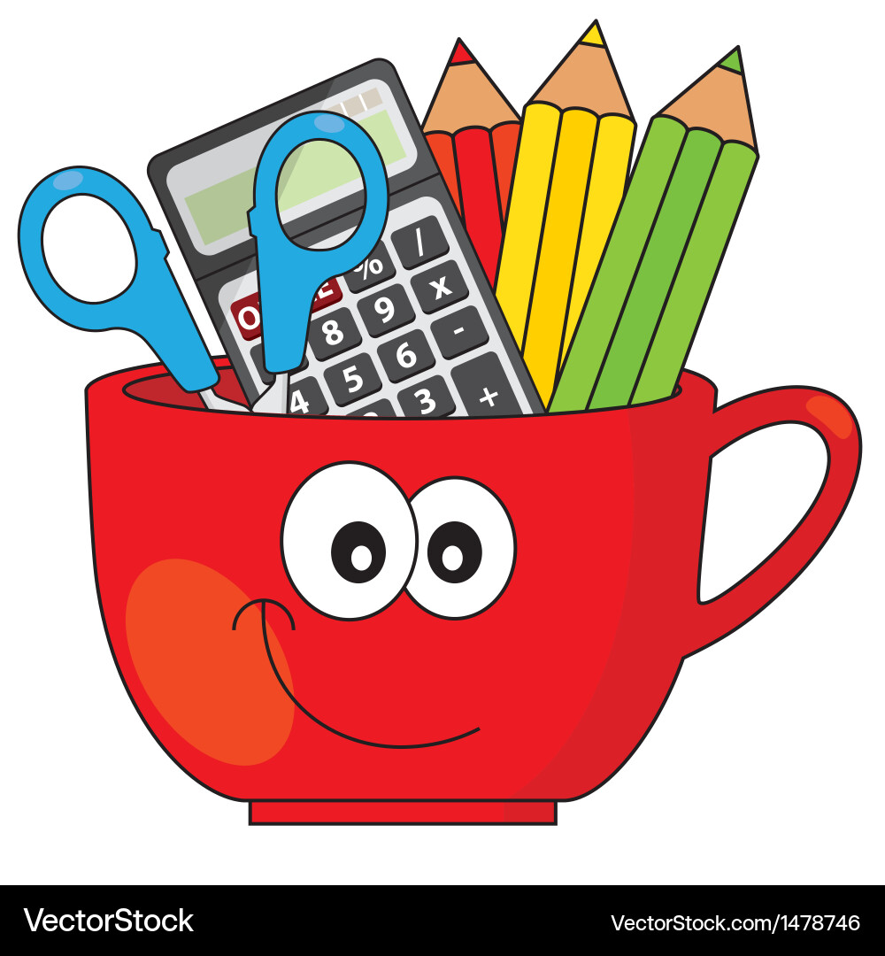 Pencil cup Royalty Free Vector Image - VectorStock
