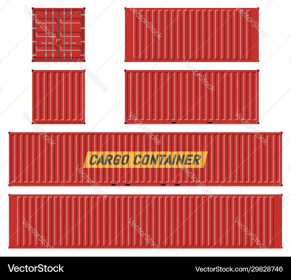 Red cargo container Royalty Free Vector Image - VectorStock