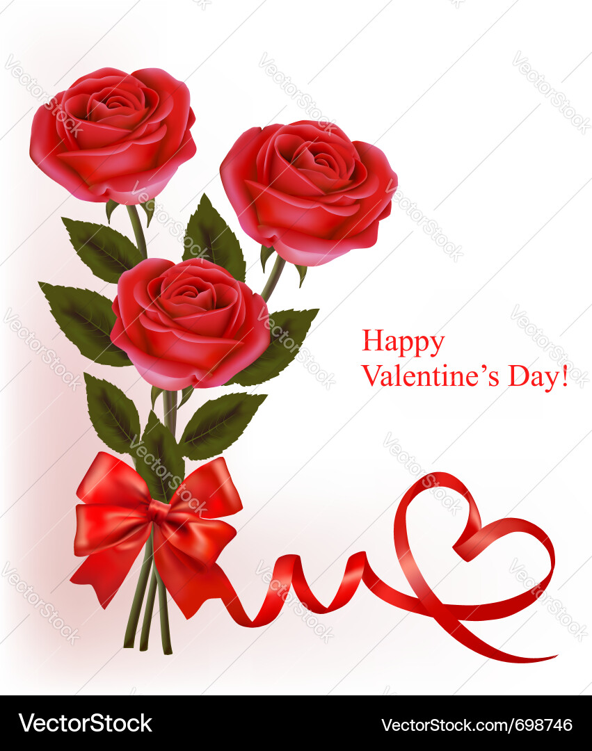 Red roses valentine background Royalty Free Vector Image