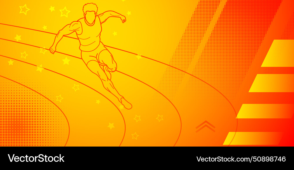 Runner themed background Royalty Free Vector Image