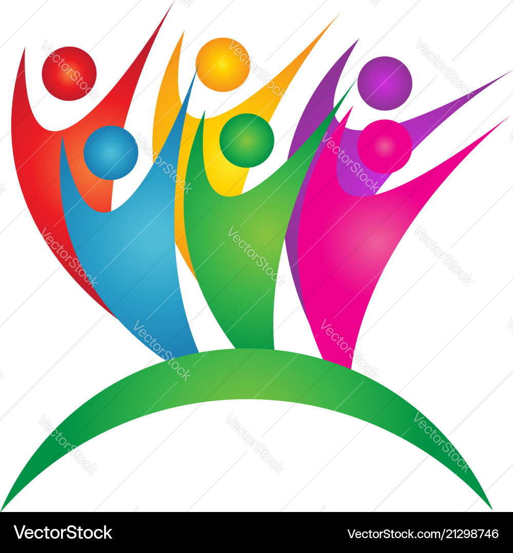 Teamwork group of people logo Royalty Free Vector Image