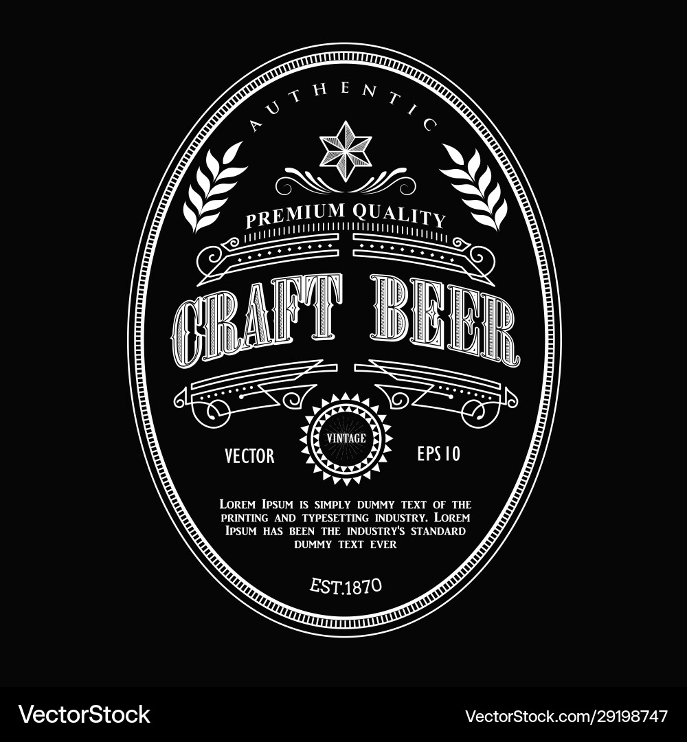 Antique label design frame vintage border Vector Image