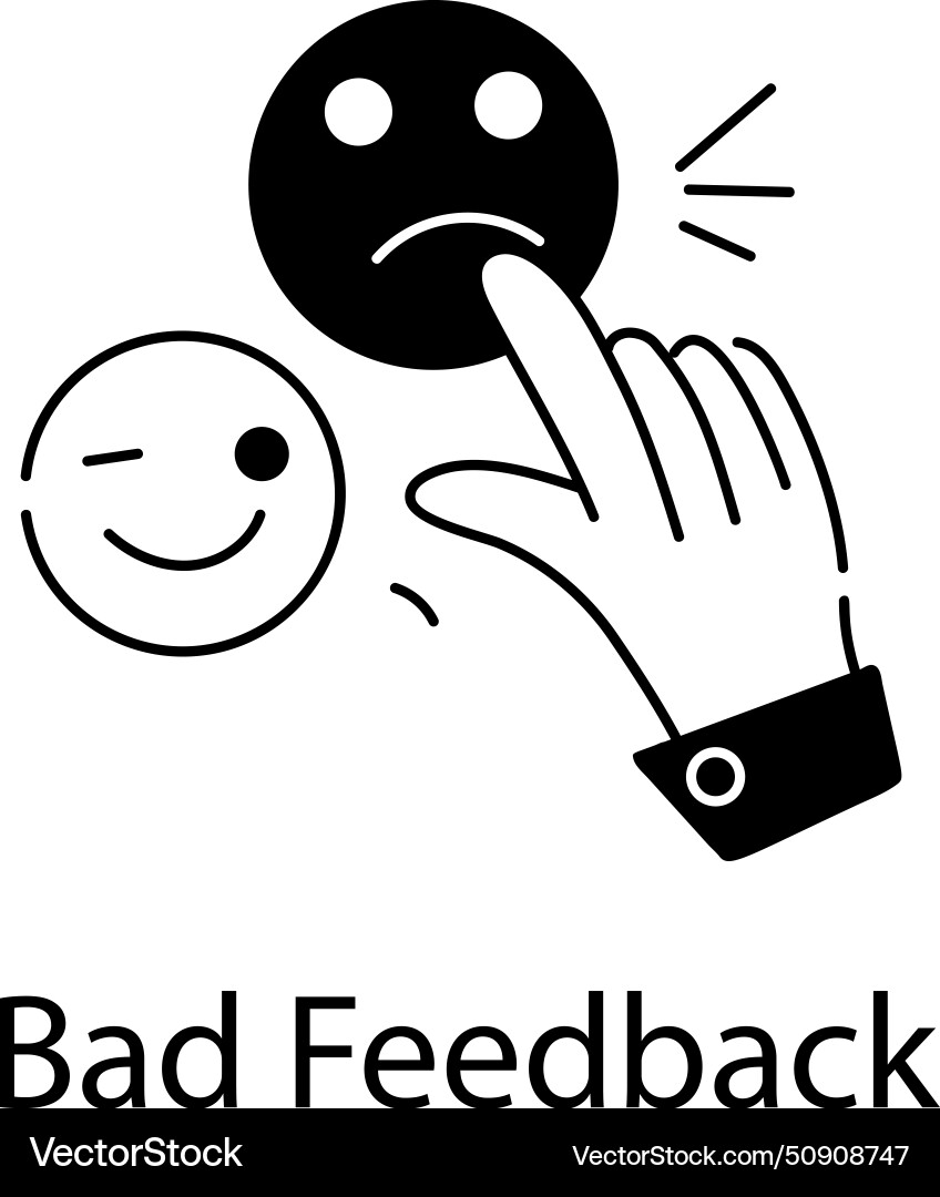 Bad feedback Royalty Free Vector Image - VectorStock