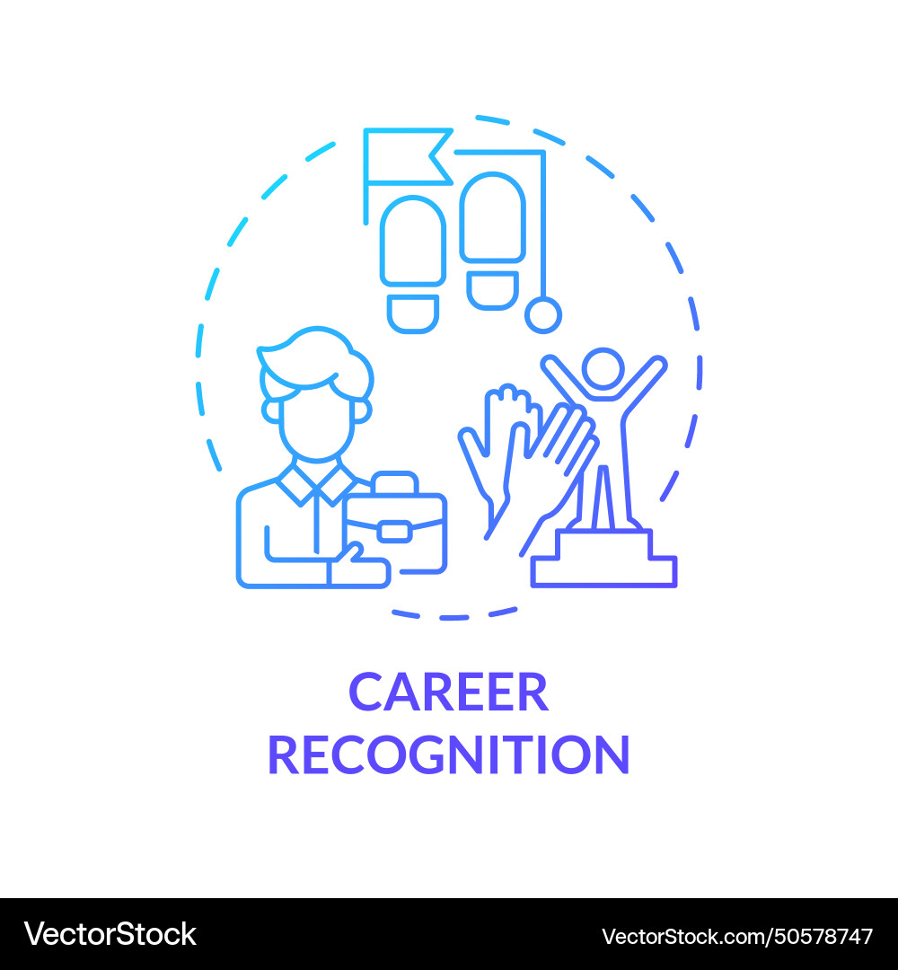 Career recognition blue gradient concept icon Vector Image