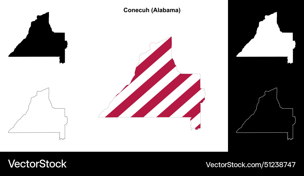 Conecuh outline map Royalty Free Vector Image - VectorStock