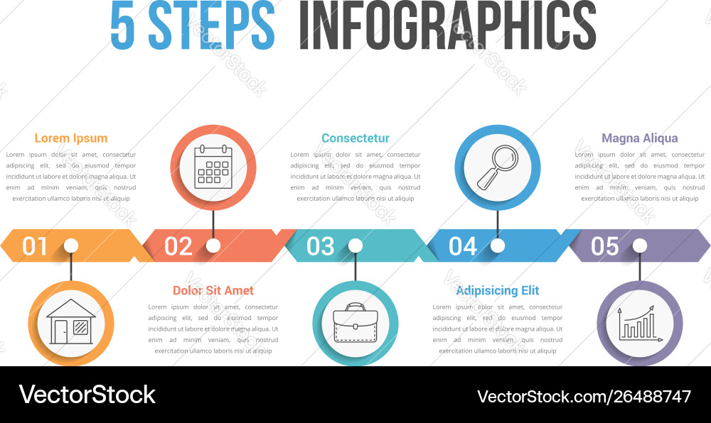 Five steps infographics Royalty Free Vector Image