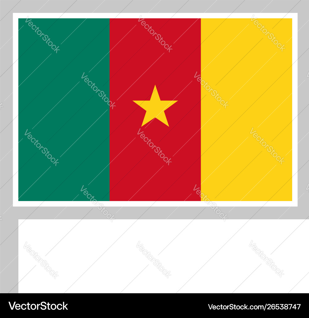 Flag on flagpole rectangular shape icon white Vector Image