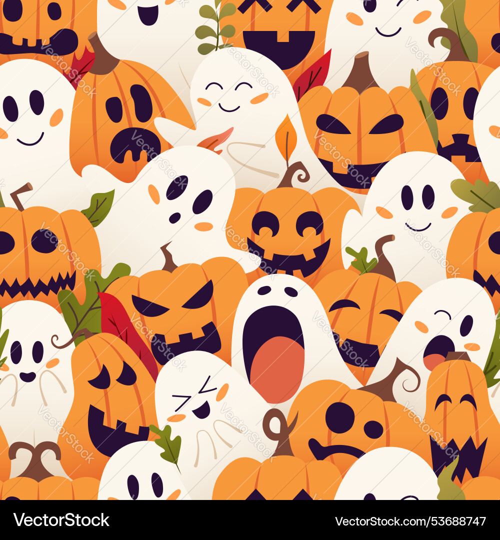 Fun festive seamless halloween pattern with Vector Image