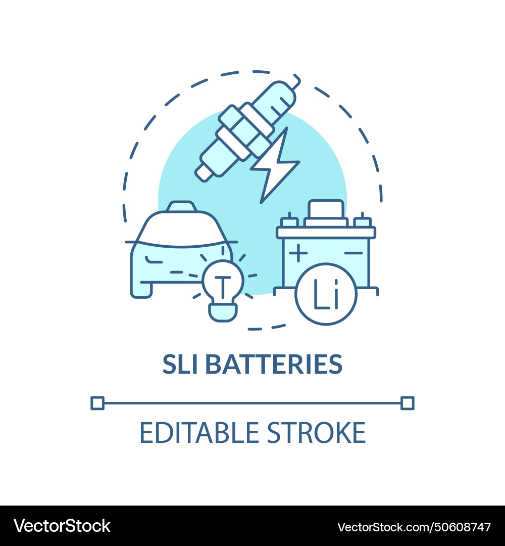 Sli batteries soft blue concept icon Royalty Free Vector