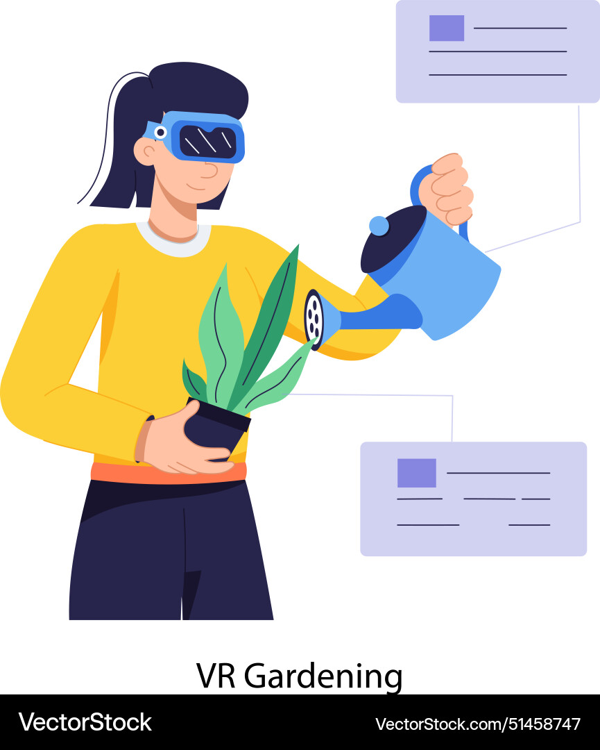 Vr gardening Royalty Free Vector Image - VectorStock