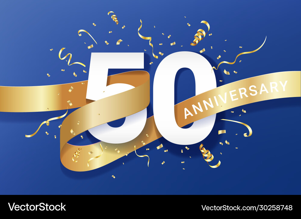 50th anniversary celebration banner template Vector Image