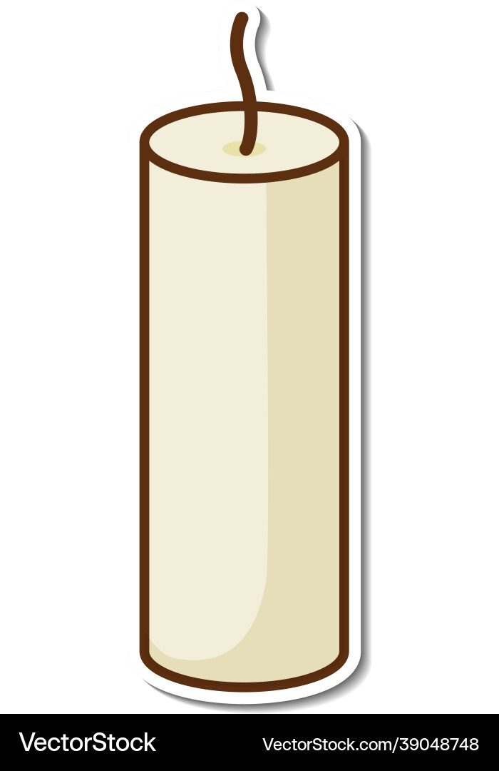 A candle without flame sticker on white background