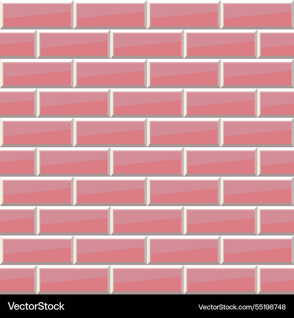 Architecture rustication pink bricks with white Vector Image