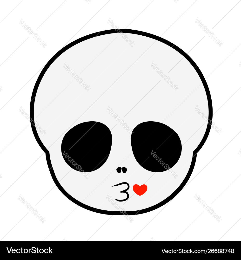 Cute skull blowing kisses Royalty Free Vector Image