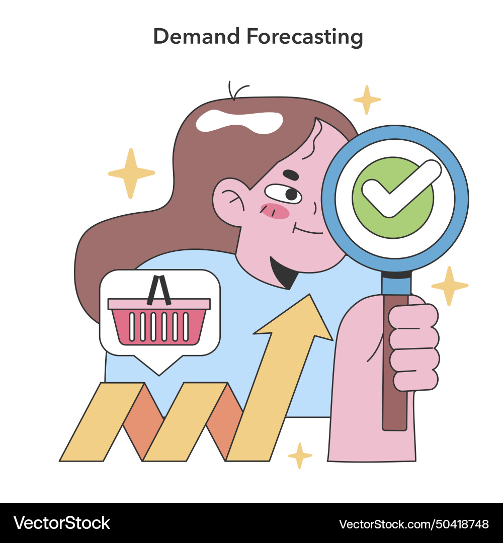 Demand forecasting concept flat Royalty Free Vector Image