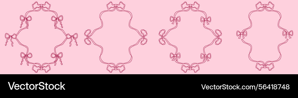 Elegant vintage style coquette ribbon frames Vector Image