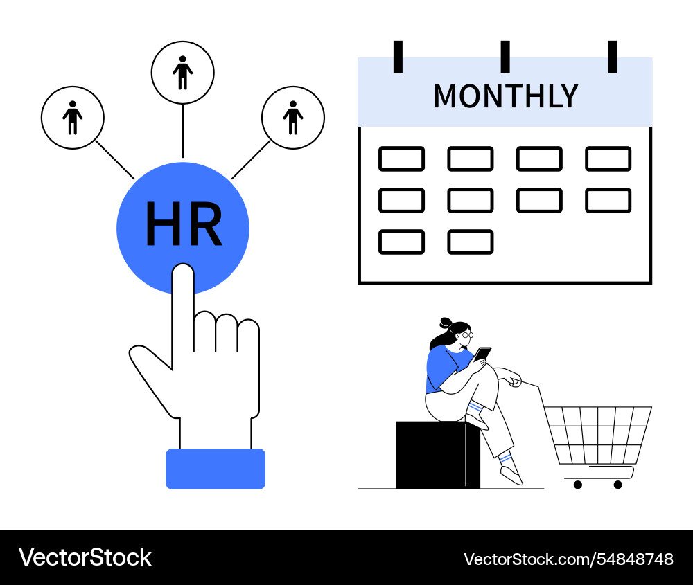 Human resources management and scheduling concept Vector Image