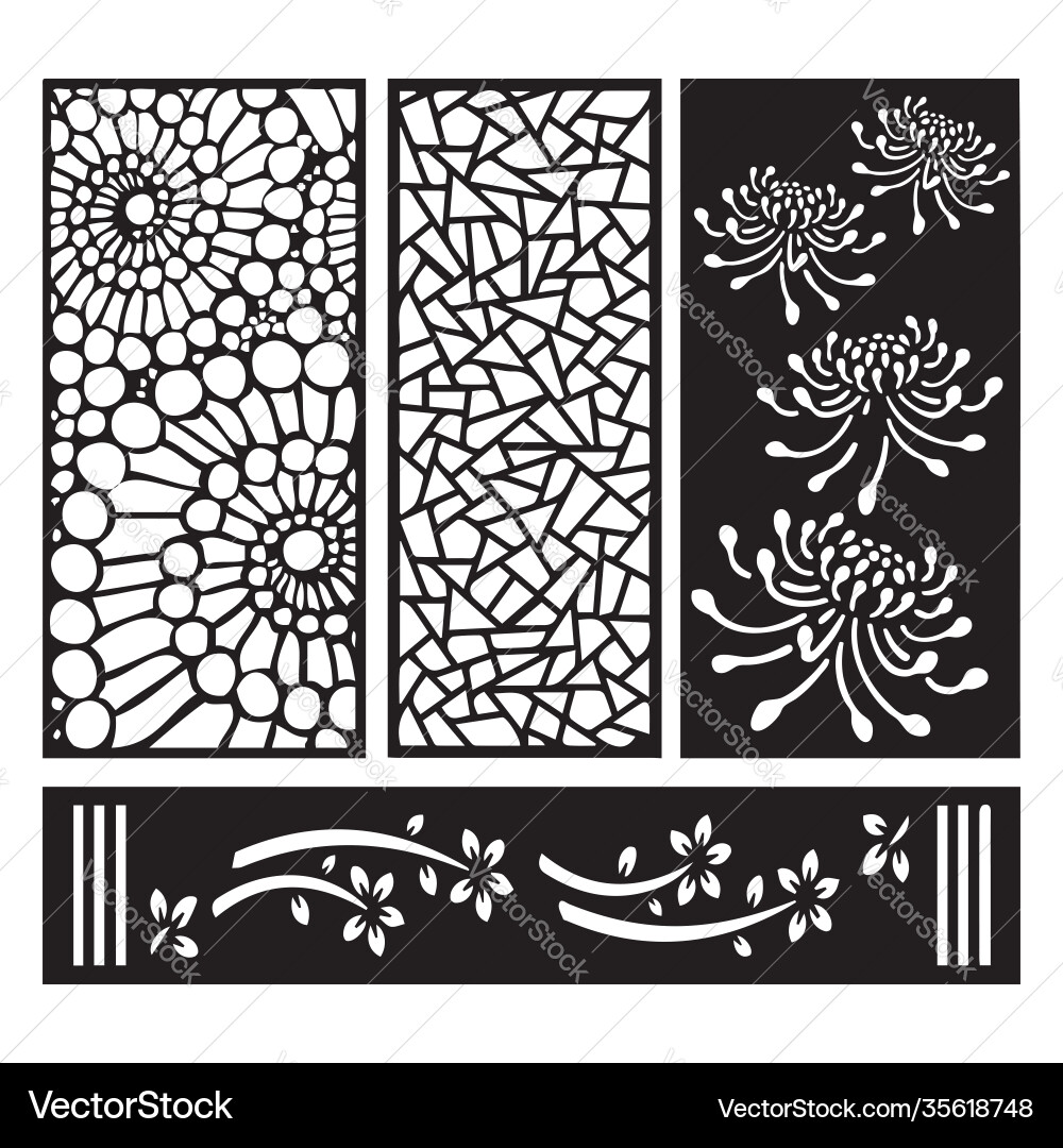 Laser cutting pattern design Royalty Free Vector Image