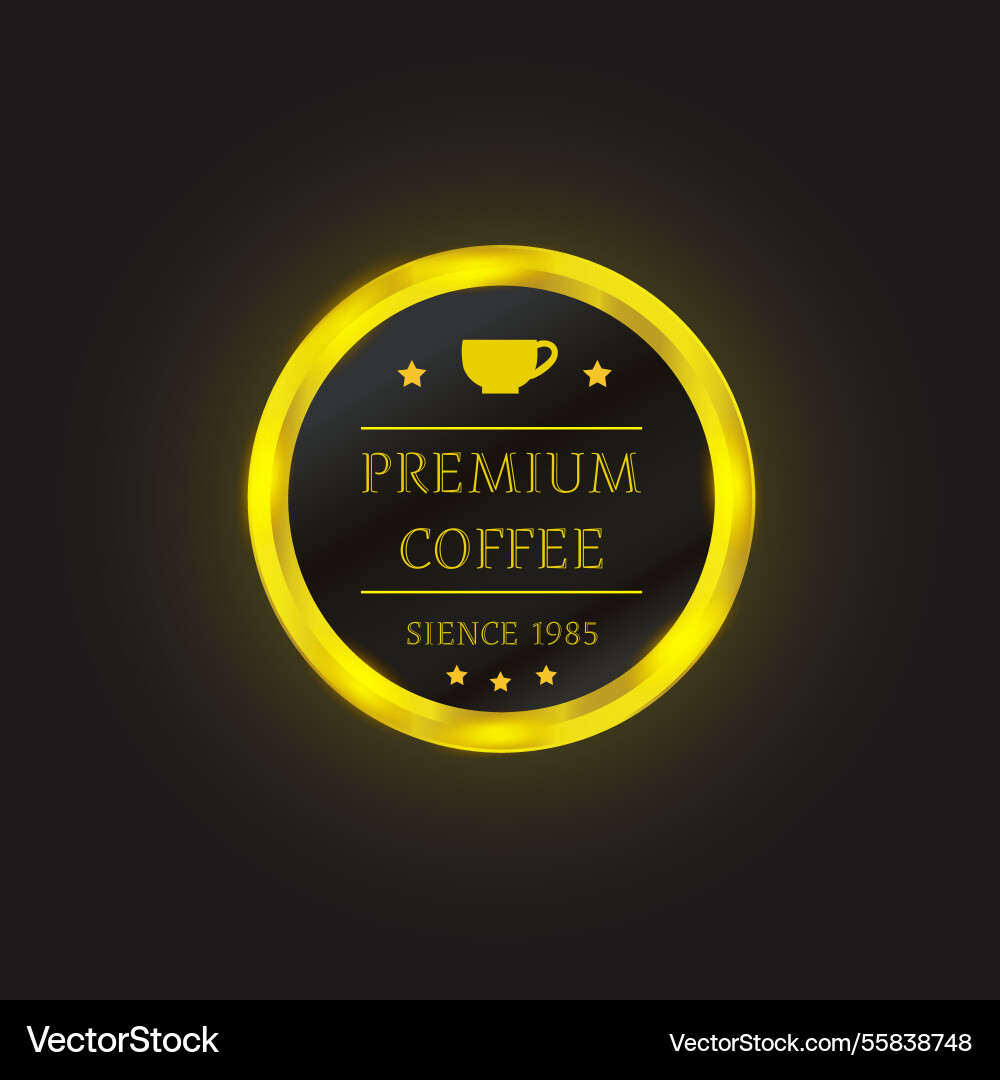 Premium coffee golden handwritten lettering – Royalty-Free Vector ...
