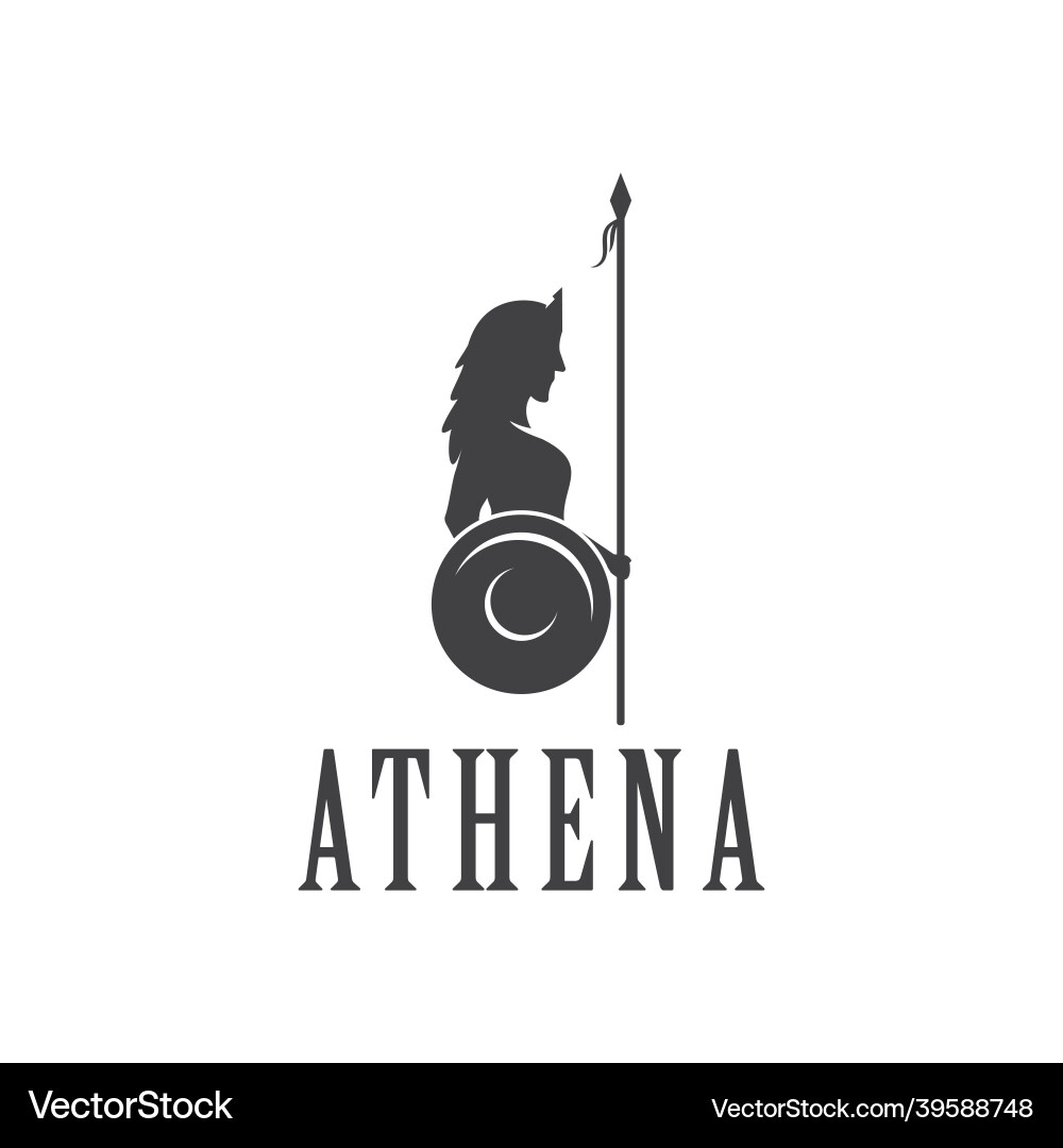 Silhouette of athena Royalty Free Vector Image