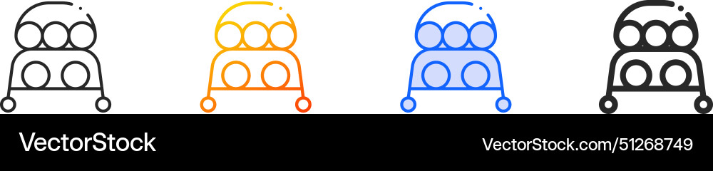 Bowling iconthin linear gradient blue stroke Vector Image