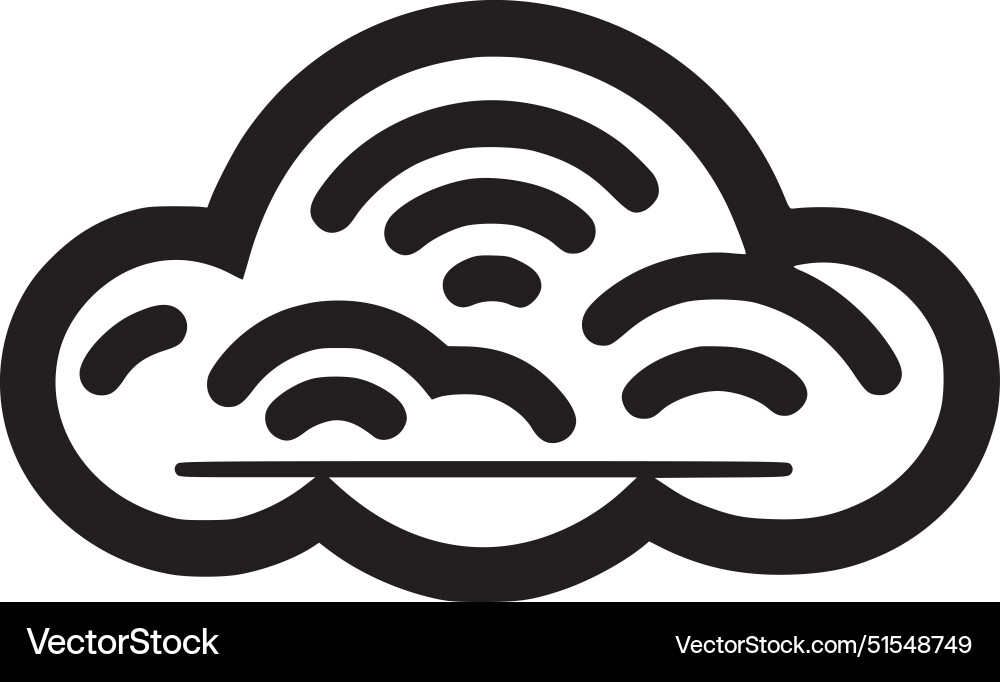 Cloud - minimalist and flat logo Royalty Free Vector Image