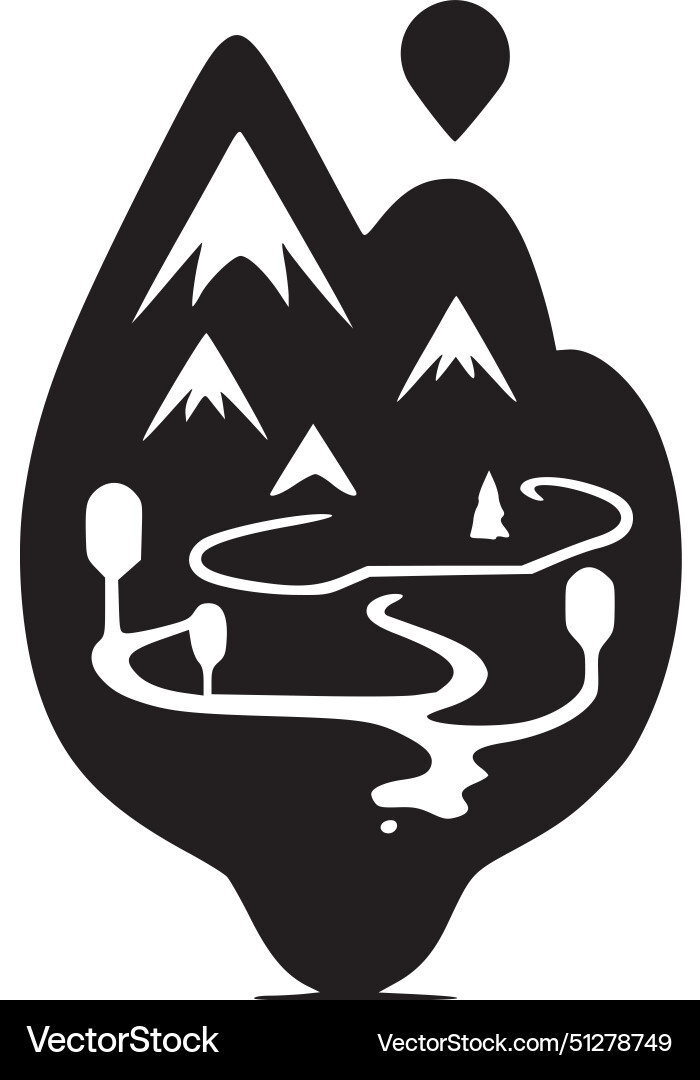 Map - black and white isolated icon Royalty Free Vector