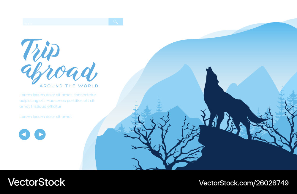 Silhouette wolf howling to moon on rock Royalty Free Vector