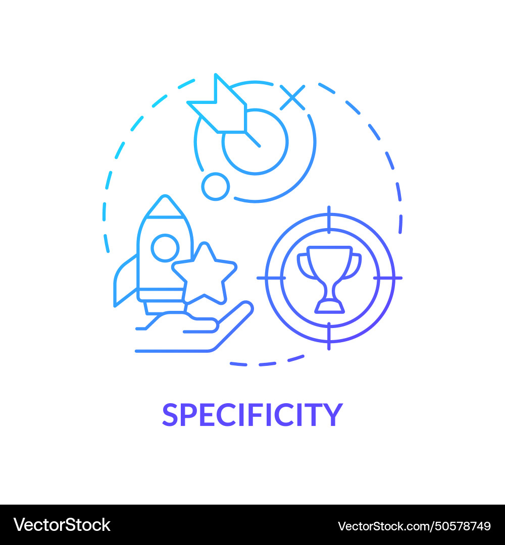Specificity blue gradient concept icon Royalty Free Vector