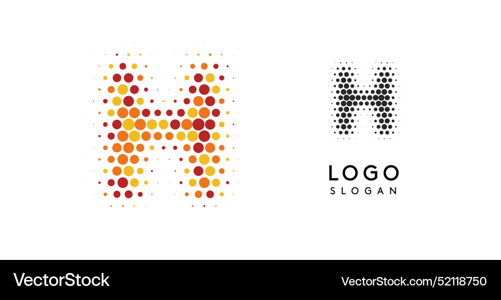 Abstract letter h logo with orange to red gradient