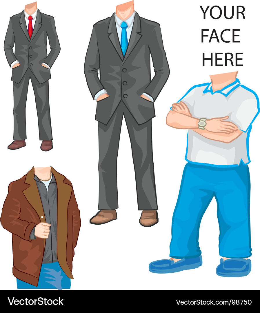 Cartoon Man Body Templates Royalty Free Vector Image