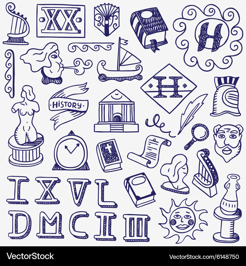 History doodles Royalty Free Vector Image - VectorStock