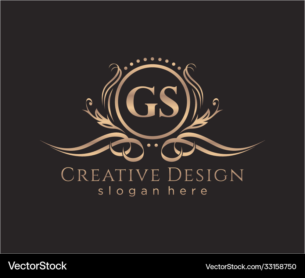 Initial gs beauty monogram and elegant logo design