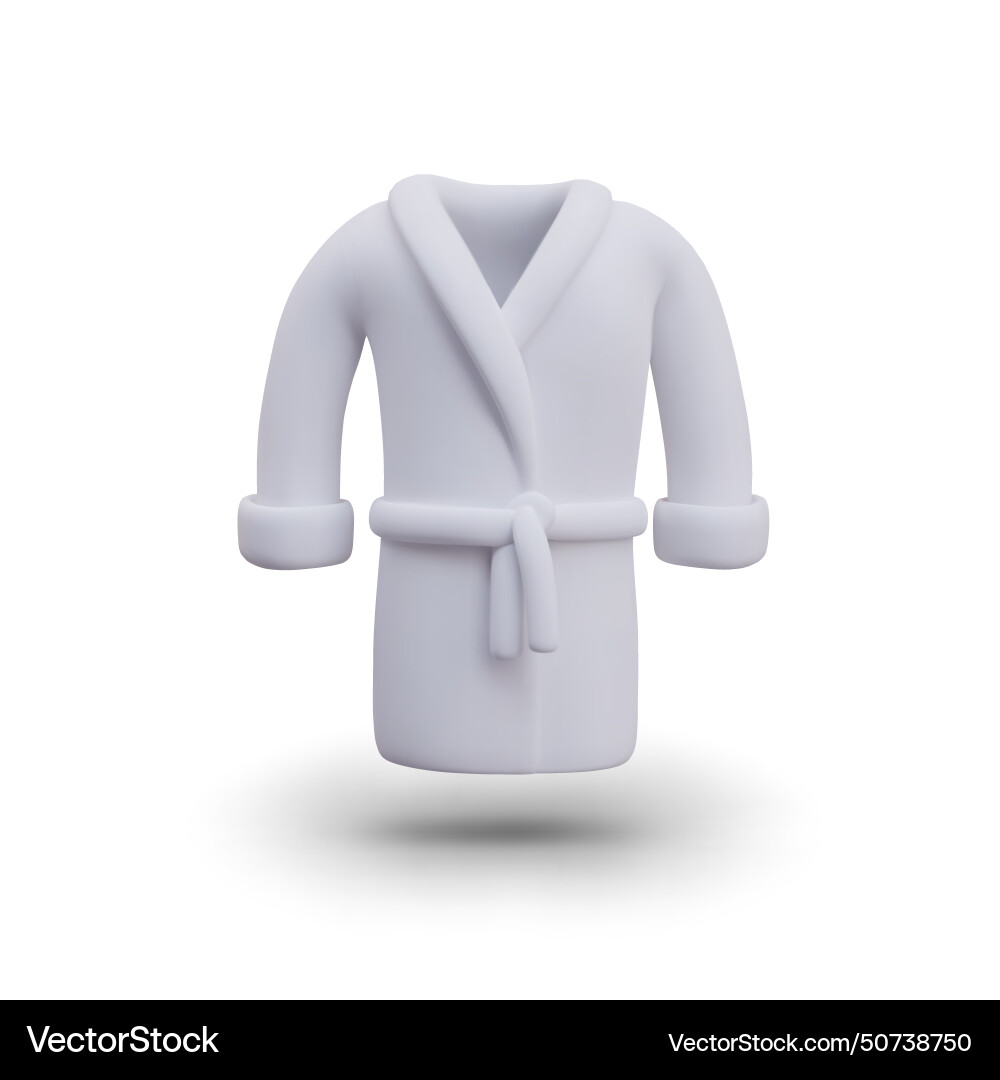 Realistic white robe in vertical position Vector Image