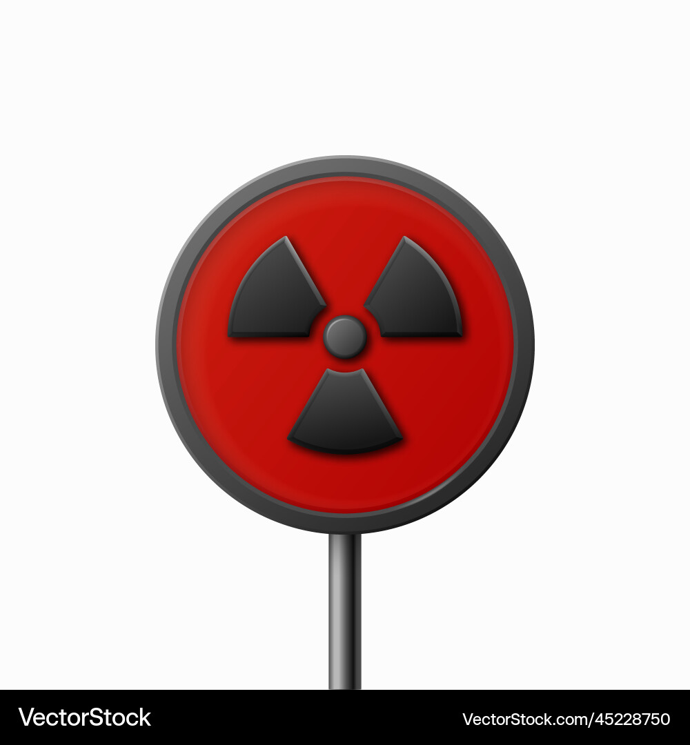 Red warning danger nuclear sign black Royalty Free Vector