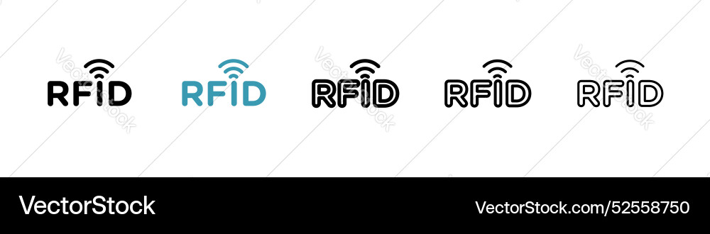 Rfid icon set on white background Royalty Free Vector Image