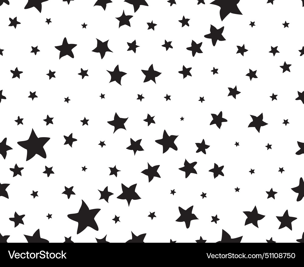 Seamless pattern with black stars random size Vector Image