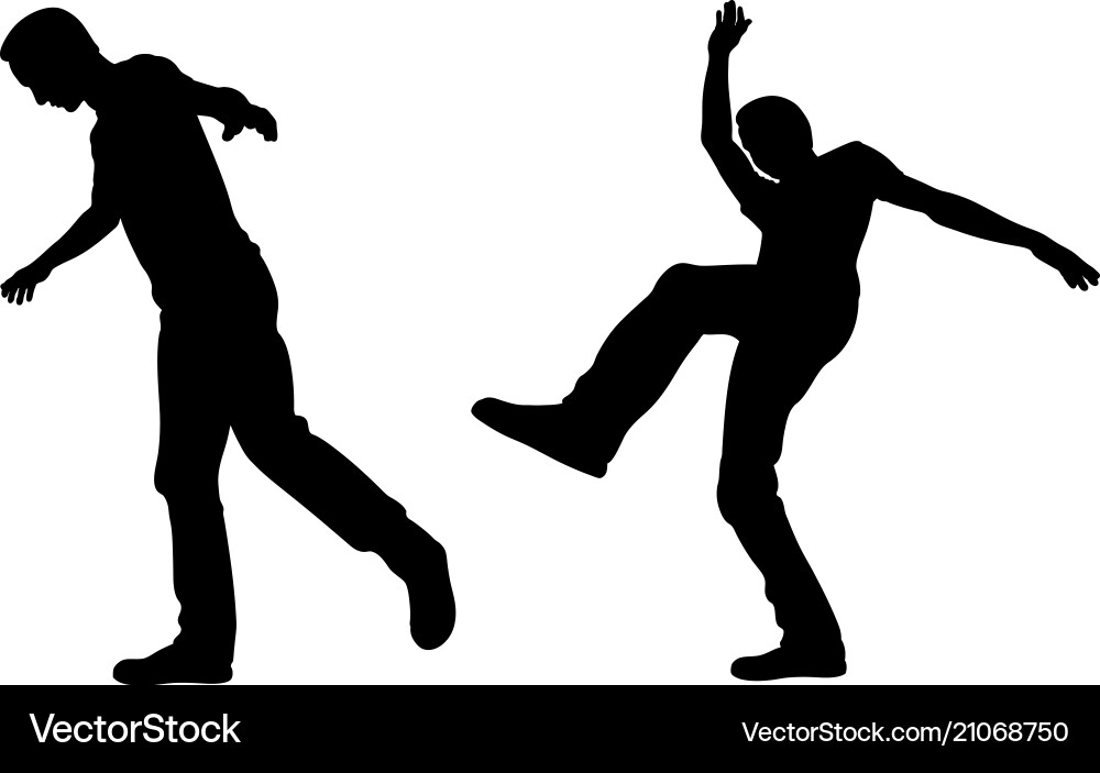 Silhouettes of people falling Royalty Free Vector Image